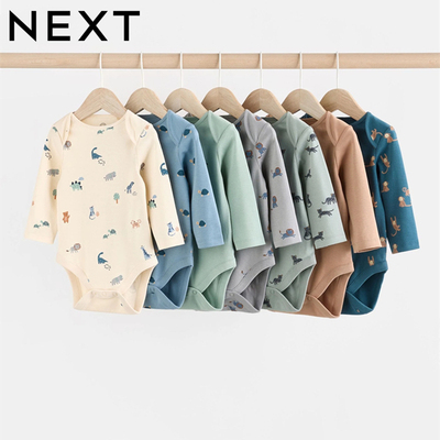 英国NEXT卡通动物趣味印花包屁衣