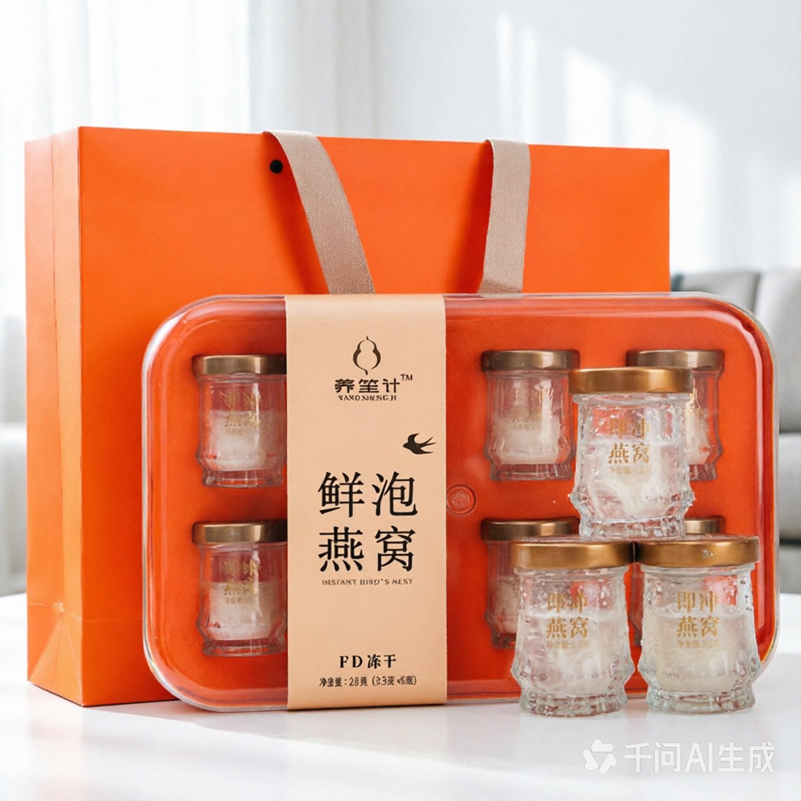 鲜泡燕窝即冲即食免炖高颜值礼盒装营养滋补品8小仙瓶装冻干高端