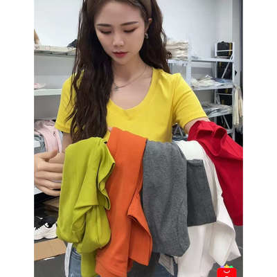 3.27姗姗推荐 2026广州欧货春夏季新款韩版刺绣小马纯色短袖80929