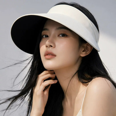 女夏大檐空顶防晒帽无痕折叠