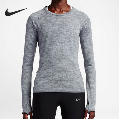 耐克女子跑步运动训练长袖T恤