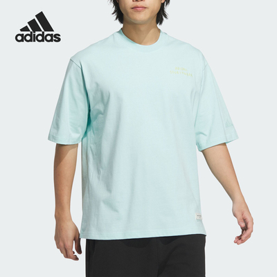 阿迪达斯男士圆领宽松运动T恤