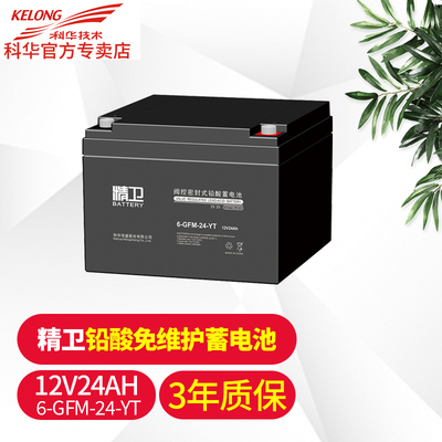 科华技术 KELONG 精卫电池 24AH 6-GFM-24-YT免维护UPS铅酸蓄电池
