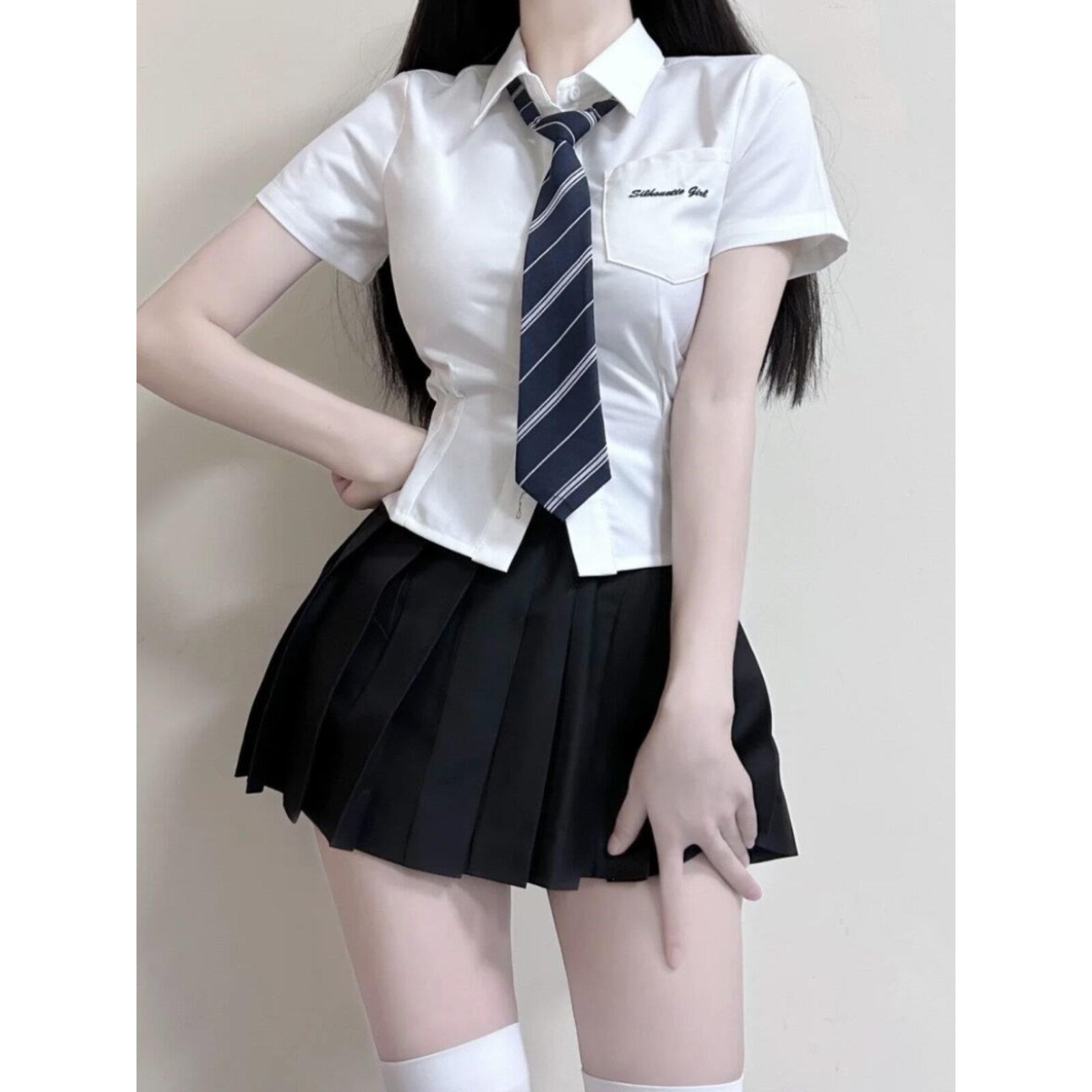 jk制服春夏短袖学院风百褶裙套装女足疗技师工装前台服务员工作服