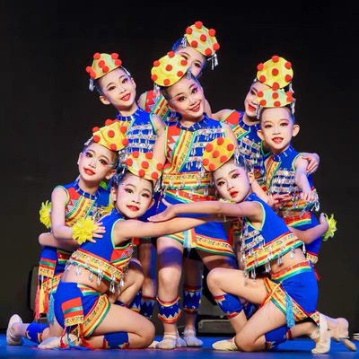 小荷风采儿童演出服嘎洒江边小花腰演出服傣族舞蹈表演少数民族