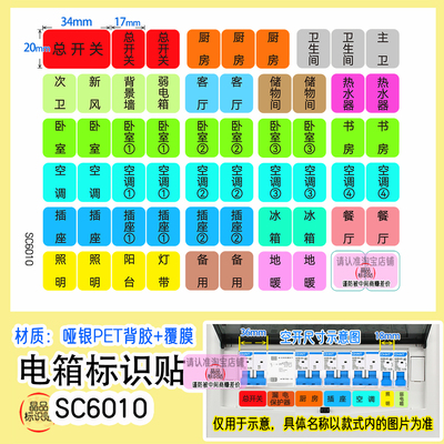 电表箱贴纸总闸空开夜光标签