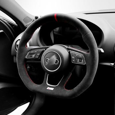 梵汐适用于奥迪方向盘套A4L/A3/A6L/Q5L/Q3/A5/Q7A7手缝翻毛超薄
