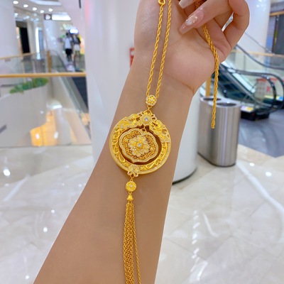 金包银龙凤呈祥项链送女友锁骨链