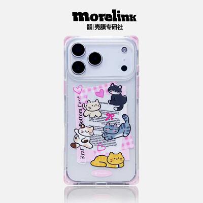 Morelink｜原创新款ins立体创意趣味方形猫咪17动物适用17promax手机壳iPhone16/15promax可爱磁吸保护套防摔