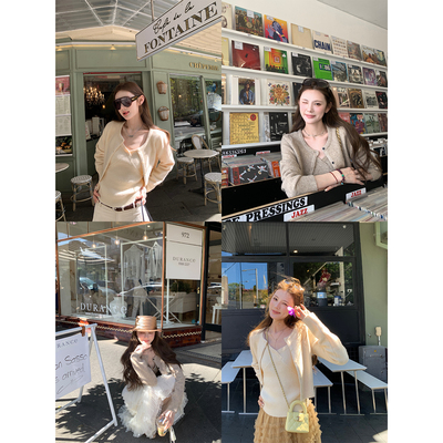 aaaaxbbb春禾季风羊毛开衫吊带