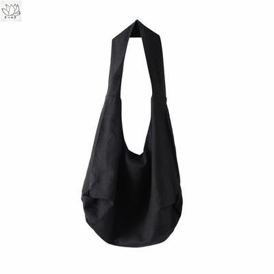 中国风禅意亚麻布包男女复古文艺单肩包棉麻和尚僧侣包居士汉服包