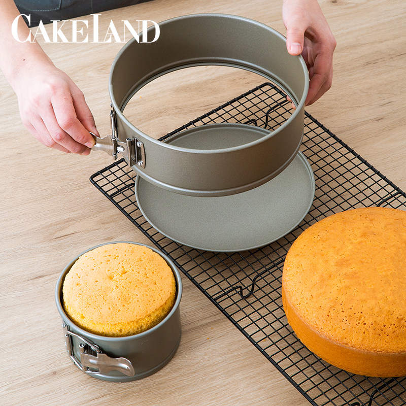 蛋糕模具日本进口cakeland活底活扣烘焙5寸不粘模子小号甜品模子_虎窝淘