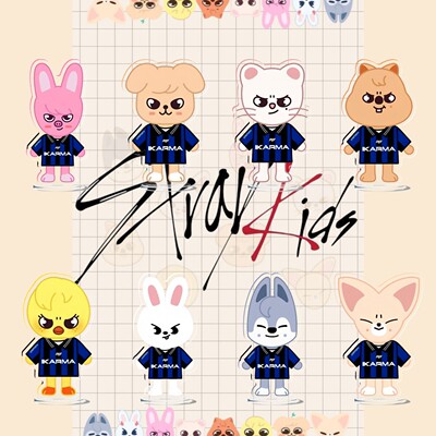 现货 Stray Kids卡通同款skzoo亚克力透明立牌 明星周边摆件 diy