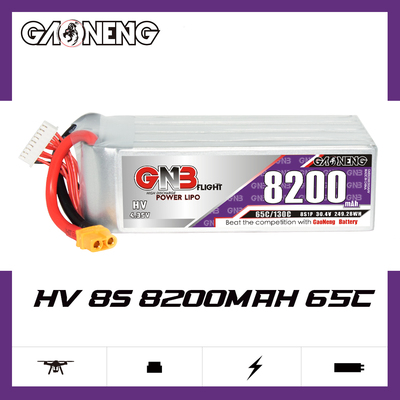 GNB高能8200mAh 8S 30.4V 65C HV穿越机10寸无人机锂电池FPV航模