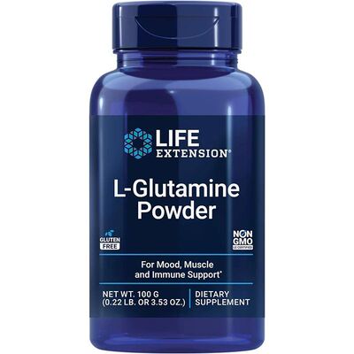 现货美国Life Extension L-Glutamine Powder 左旋谷氨酰胺粉100g