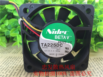 原装 nidec 6015 12V R33965-57 三线双滚珠轴承风扇6CM厘米
