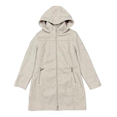 A3134秋冬新款女装时尚连帽中长款毛呢外套纯色宽松连帽呢子大衣