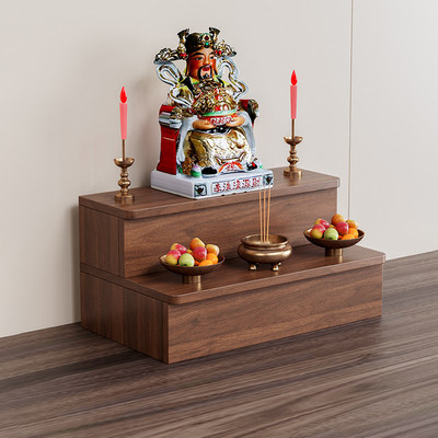 定制佛龛供台家用供桌财神爷佛台两层经济型香案台神像增高架神台