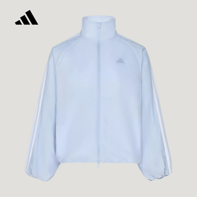adidas阿迪达斯外套女秋梭织蕾丝花边三条纹舞动系列夹克LD8219