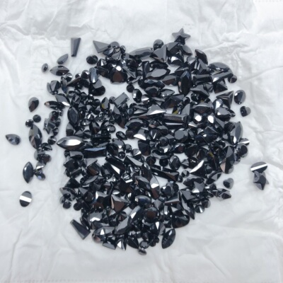 B58约0.3-1CM黑色锆石盘中50克diy手工材料配件满30包邮