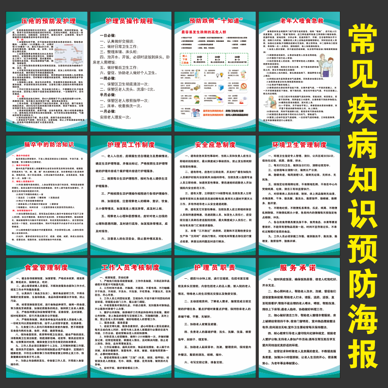 常见疾病知识海报健康常识墙贴慢性病防治挂图社区医院保健宣传画