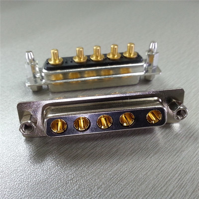 混合大电流5W5母头直插焊板式D-SUB连接器 混装5芯插头工业级母座