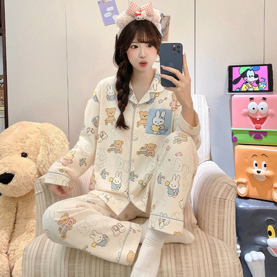 6535少女睡衣大童纯棉长袖