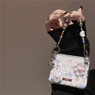 适用华为PuraX折叠屏手机壳荣耀MagicVFlip2小米MixFlip2壳膜一体Pocket2小碎花三星zflip7/6小清新女5手链FE