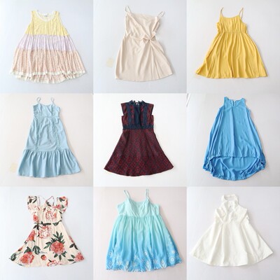 夏季女中长款背心吊带连衣裙无袖套头宽松时尚百搭A字裙H5M