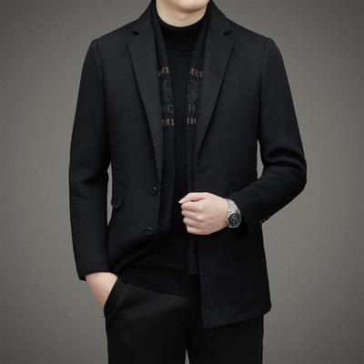 羊专柜绵休毛大衣261男季保暖可冬拆羽绒内胆爸爸装闲中长款外套