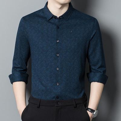 秋新款山羊绒长袖衫9101-KK闲男士季高端中年爸爸衬装商务休羊毛