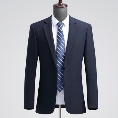 春新款男装式西服套纯色不0开叉西商务休闲职业装白领套装季男