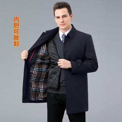 2176-L2秋冬季装男士中务长衣款羽绒服可拆胆白内鸭绒保暖风商外