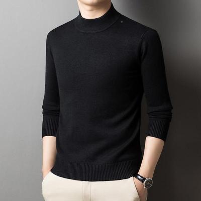 秋冬季头款羊毛青中年休闲Y82202-Y衫半高领新套纯色加厚毛衣打底