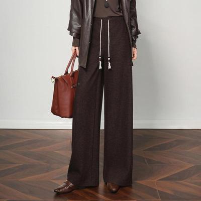 裤正E6A5009品时百尚羊毛阔腿休闲秋冬搭时尚潮流美式直女筒拖地