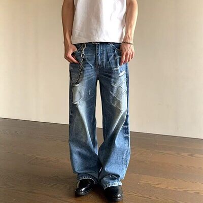 美式破洞牛仔裤男款2026新款
