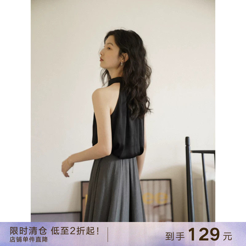 【到手129元】撩人单品~设计感小众外穿挂脖背心港风小吊带上衣女