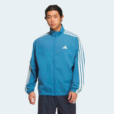 Adidas阿迪达斯三条纹立领运动休闲外套2026夏男梭织夹克 KR2522