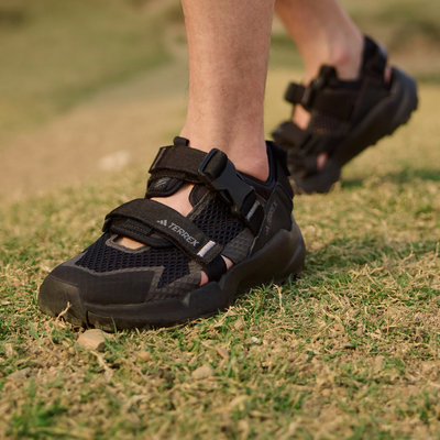 Adidas阿迪达斯男女HYDROTERRA AT户外缓震回弹魔术贴凉鞋IF7596