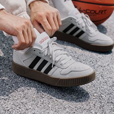 adidas neo D-PAD男女同款复古运动板鞋休闲鞋轻便舒适灰色JP8232