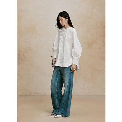 袖口打揽来去缝高支棉布衬衫