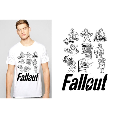 Fallout 4 vault boy辐射4T-Shirt男女T恤班服定制TEE圆领 25