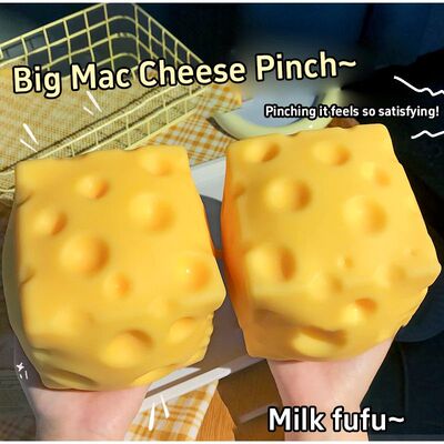 5CM Cheese Squeeze Toy Extra Large Size Cheese Squishy Fidge