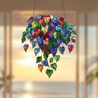 1pcs 8in 2D Acrylic Colored Summer Plant Light-Collecting De