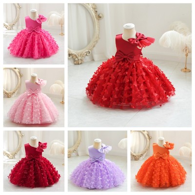 Bowknot Pageant Party Wedding Gown Baby Princess Kids Dress