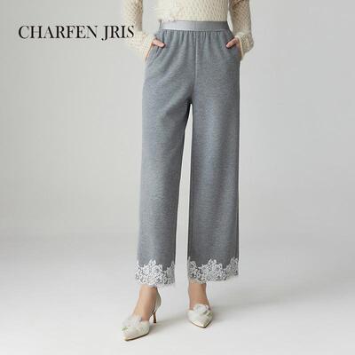 CHARFENJRIS 春季新款蕾丝花边糯米休闲裤FJF1A616-6065D