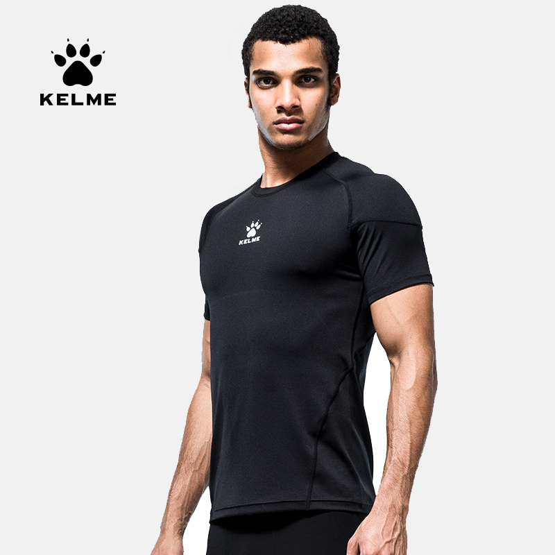 KELME卡尔美短袖T恤男 透气弹力紧身衣跑步健身训练排汗衫