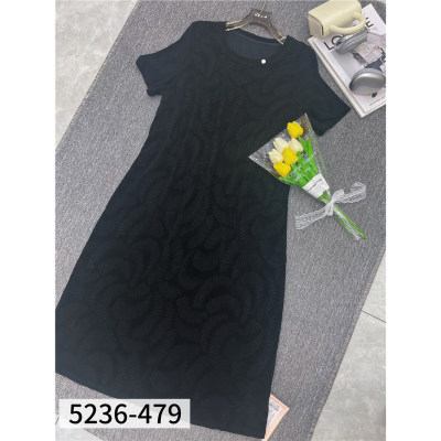 5236芮娜依莲2026夏季新款大码女装显瘦短袖连衣裙时尚遮肉裙子