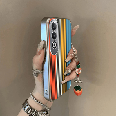 适用oppok12手机壳k12x新款oppok10pro/k11竖彩色条纹K10活力版oppk9x软硅胶套k5全包防摔opopk3/k7k电镀