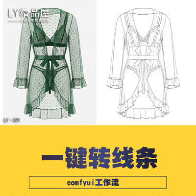 comfyui工作流人物转线条提取线稿风格转绘速写